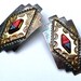 Vintage Navajo Sterling Multi Stone Inlay and 12k Gold Filled Earrings ...