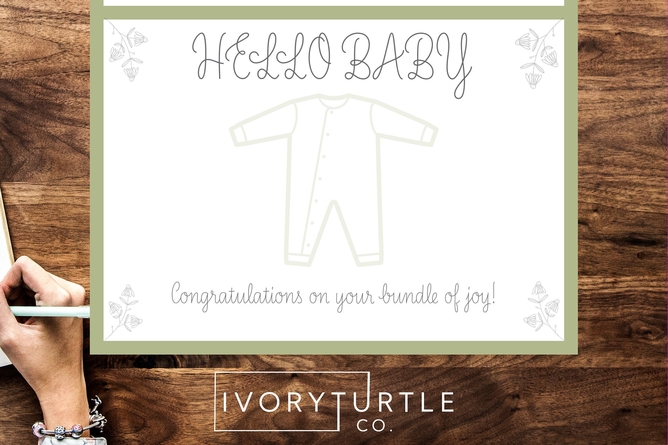 Hello Baby- Baby Shower Printable Card- UNLIMITED PRINTABLE DOWNLOAD - Etsy