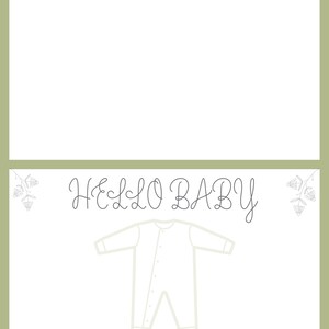Hello Baby- Baby Shower Printable Card- UNLIMITED PRINTABLE DOWNLOAD - Etsy