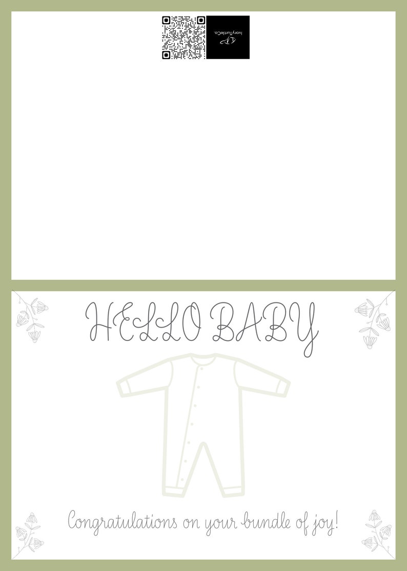 Hello Baby- Baby Shower Printable Card- UNLIMITED PRINTABLE DOWNLOAD - Etsy