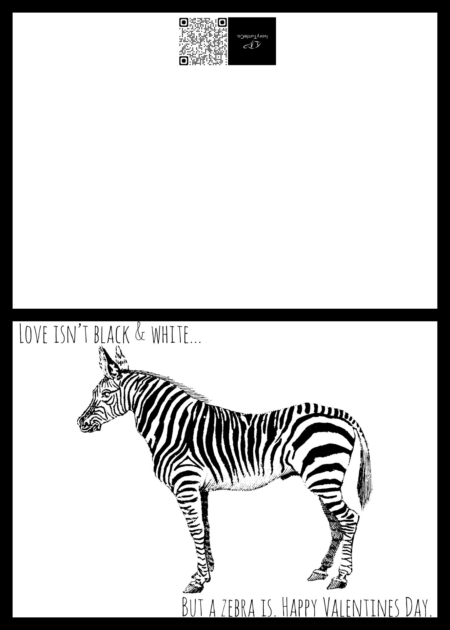 Valentine's Day Zebra Printable Card- UNLIMITED PRINTABLE DOWNLOAD - Etsy
