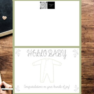 Hello Baby- Baby Shower Printable Card- UNLIMITED PRINTABLE DOWNLOAD - Etsy