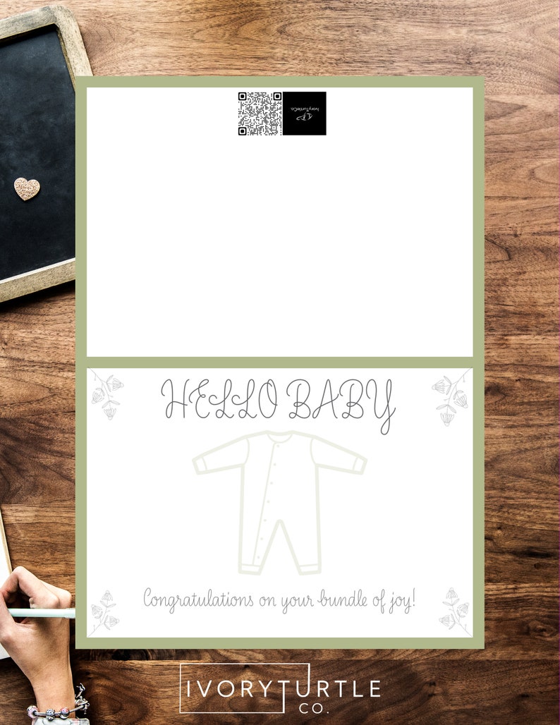 Hello Baby- Baby Shower Printable Card- UNLIMITED PRINTABLE DOWNLOAD - Etsy