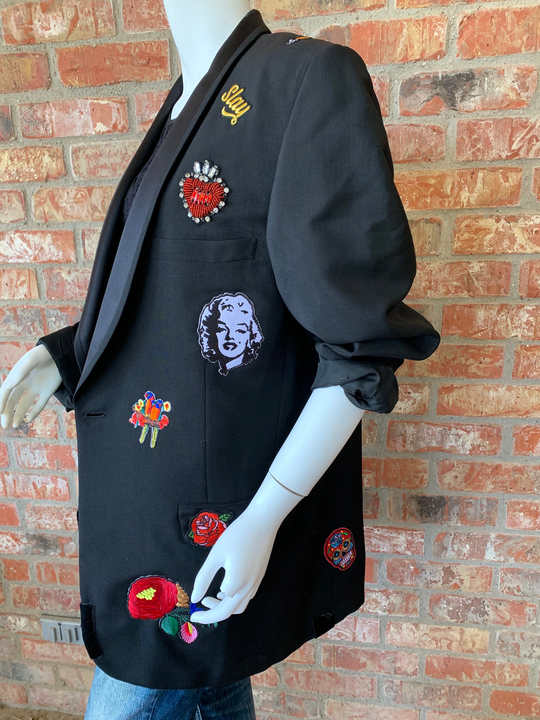 Patch Tux Jacket Funky Patches Tuxedo Jacket - Etsy