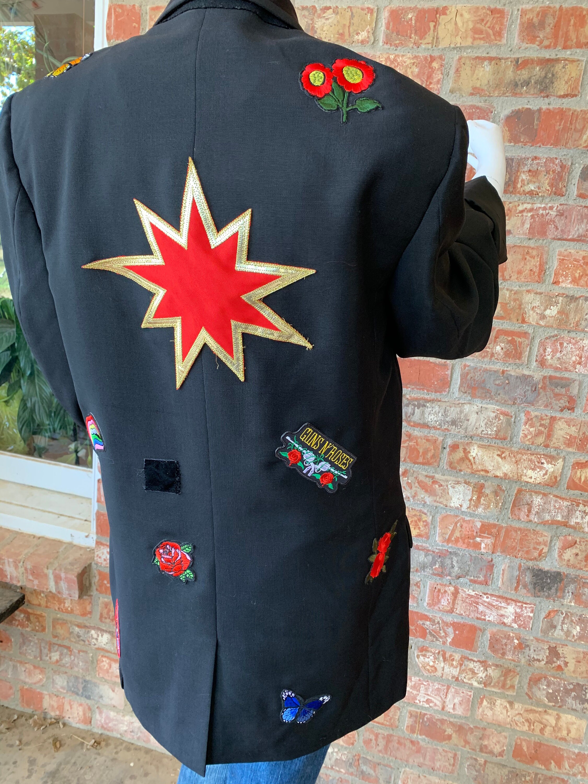 Patch Tux Jacket Funky Patches Tuxedo Jacket - Etsy
