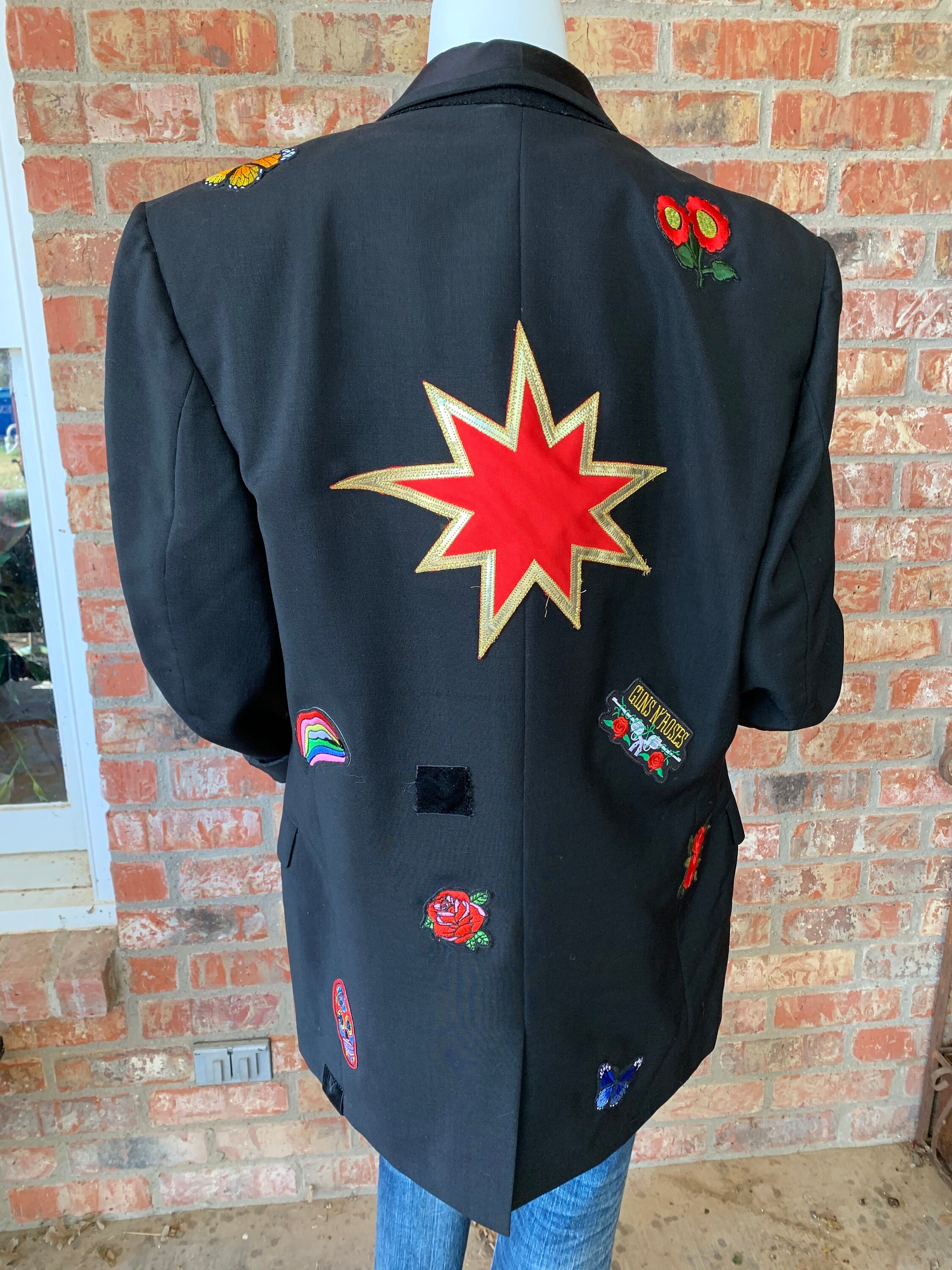 Patch Tux Jacket Funky Patches Tuxedo Jacket - Etsy