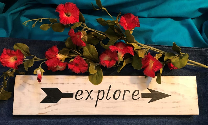 Explore Arrow Sign Rustic Arrow Sign Travel Decor Arrow - Etsy