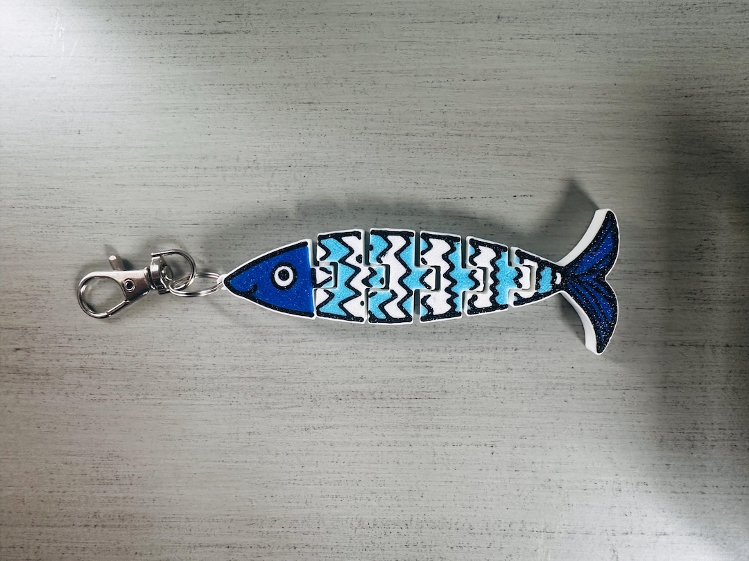 Articulating Sardine Keychain: 3D Printed Fidget Fish - Etsy