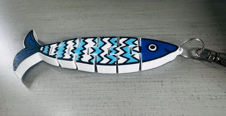Articulating Sardine Keychain: 3D Printed Fidget Fish - Etsy