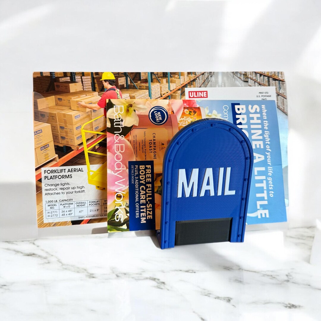 3D Printed Mail Holder: Blue Collection Box Design - Etsy