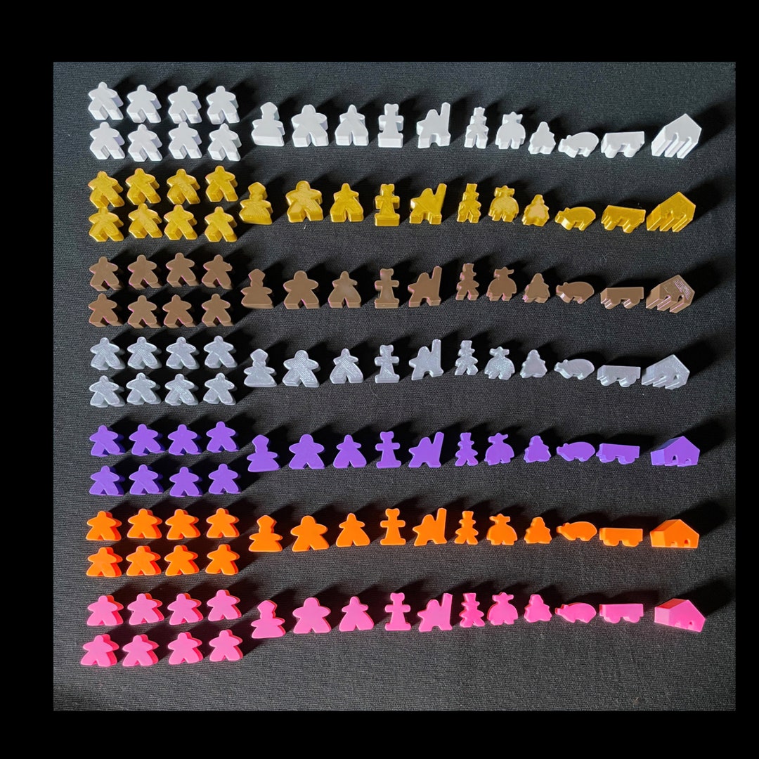 Carcassonne Meeple Set: 19 Pc 3D Printed PLA Game Pieces - Etsy