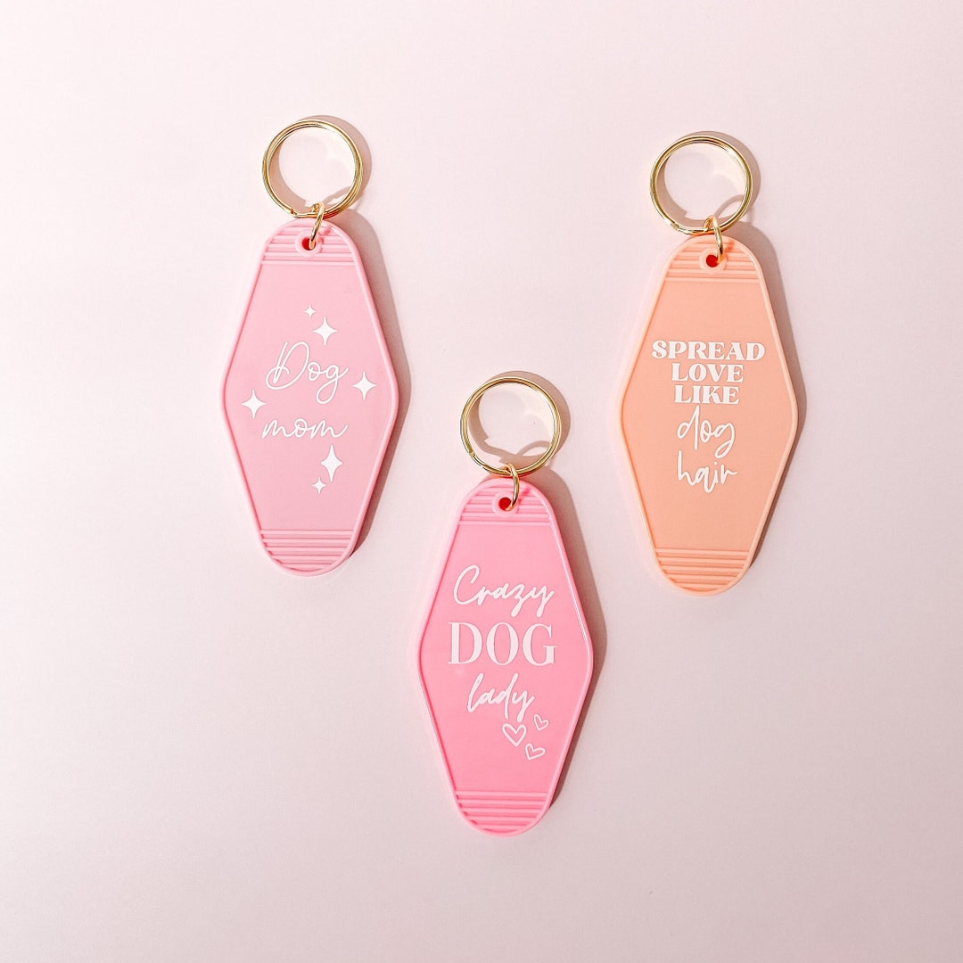 Retro Motel Keychain Keyfob Dogs, Dog Lover Keychain, Dog Mom Accessory ...