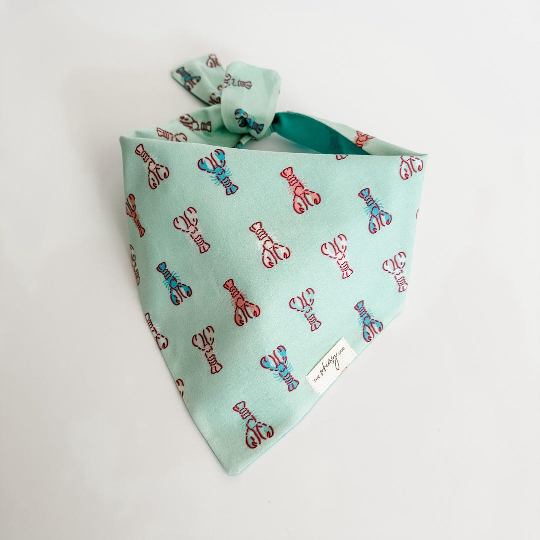 Preppy Lobsters | Lobsters Dog Bandana, Tie-on Dog Accessory, Pet ...