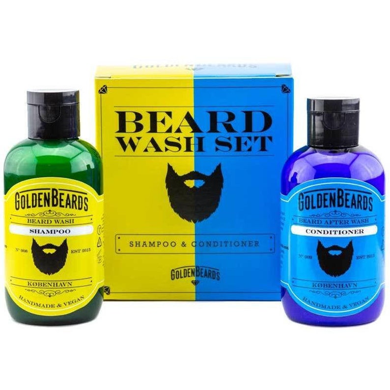 Beard Shampoo and Conditioner Set Bundle by Golden Beards the Best ...