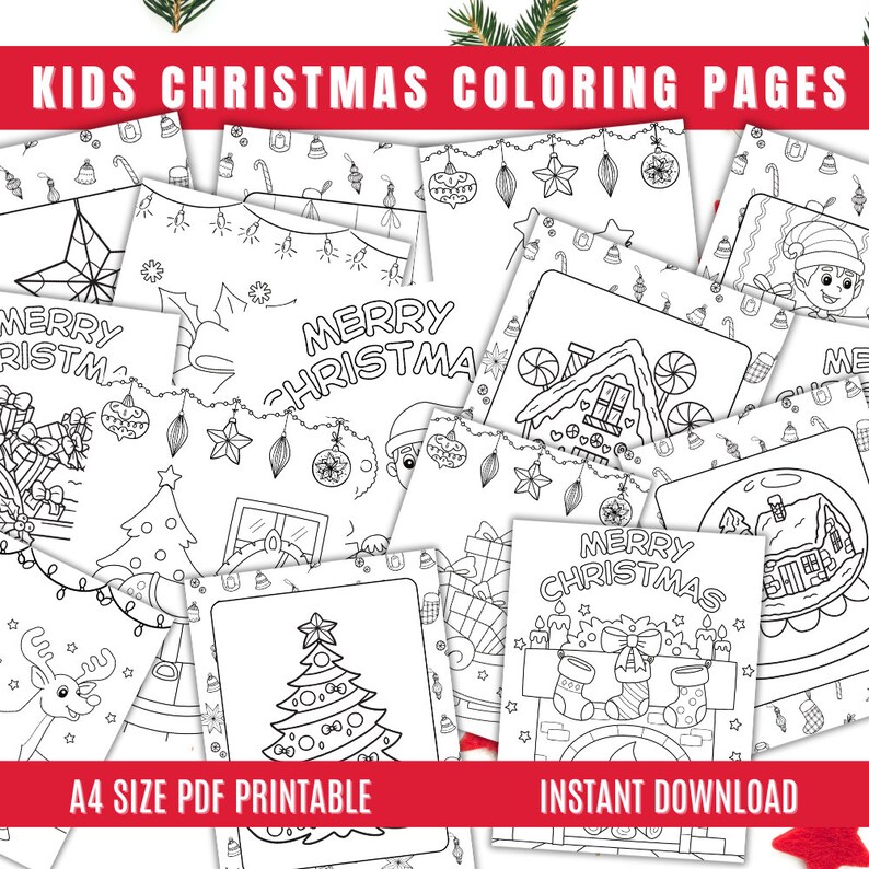 Christmas Coloring Pages for Kidz - Etsy