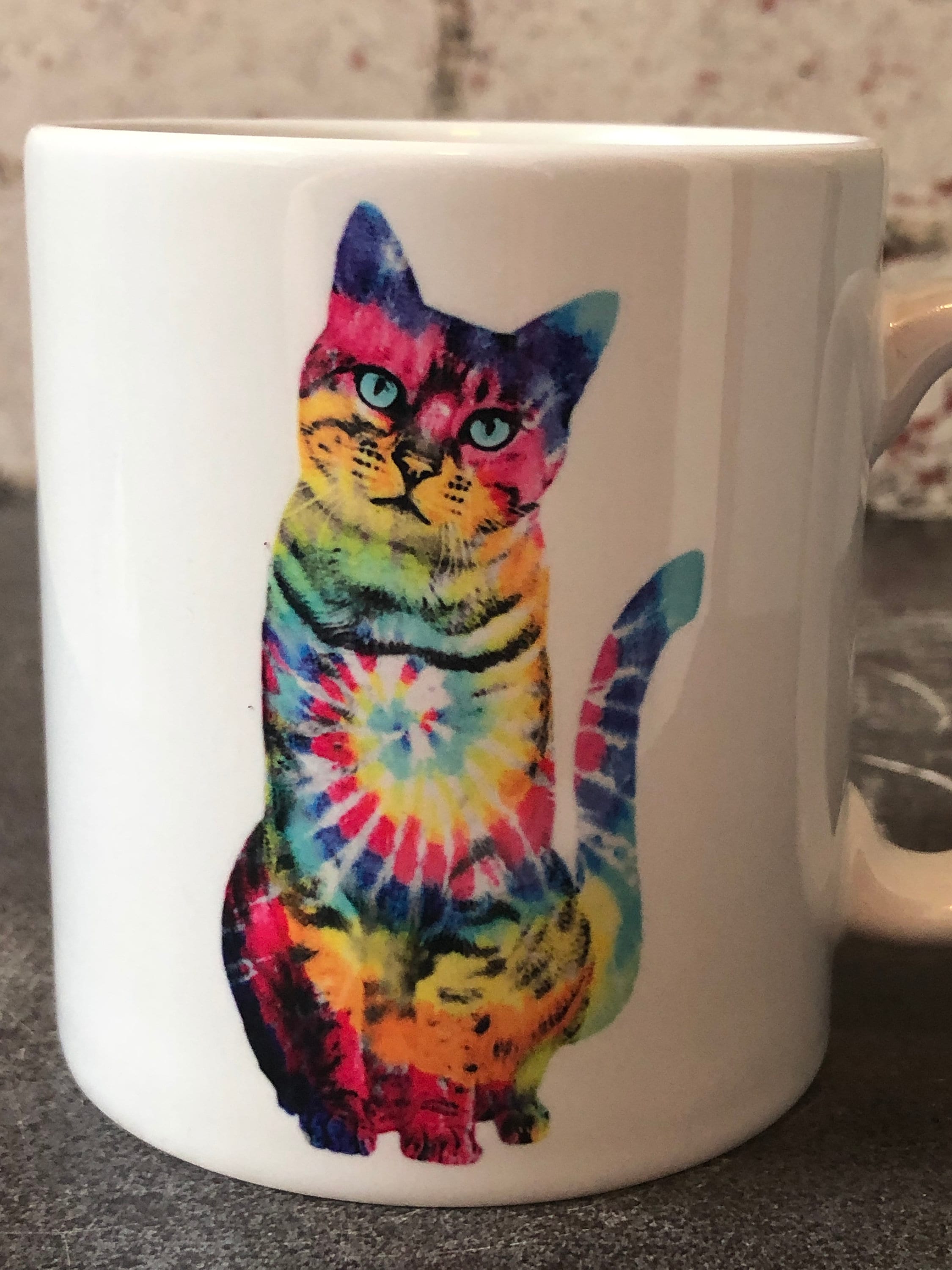 Hippy Cat Multicolour Mug Funny Cat Mug Cat Gifts Funny Cat | Etsy UK