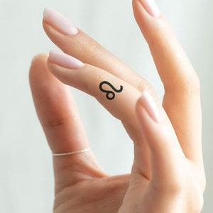 Tiny Leo Sign Temporary Tattoos (set of 8) - Leo Temporary Tattoo / Leo ...