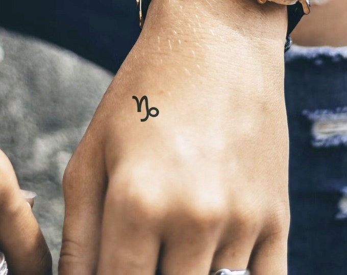 Tiny Capricorn Sign Tattoos set of 8 Capricorn Symbol Temporary Tattoos ...