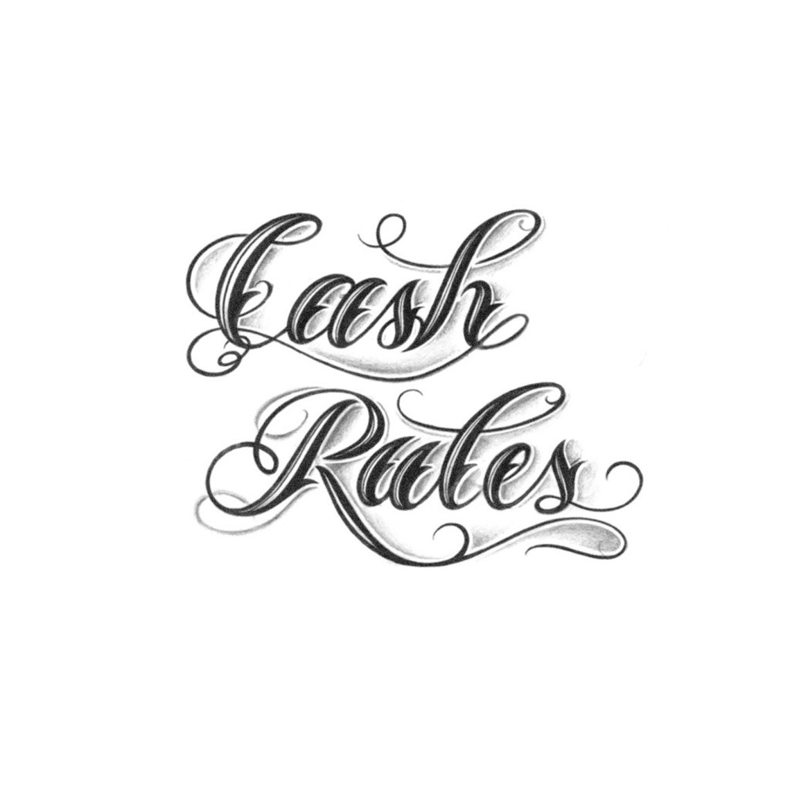 Cash Rules Tattoo Temporary Tattoo / Cash Rules Chicano - Etsy