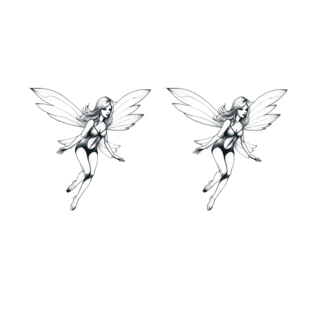 Fairy Tattoo set of 2 Winged Fairy Tattoo / Tattoo for Girls / Innocent ...
