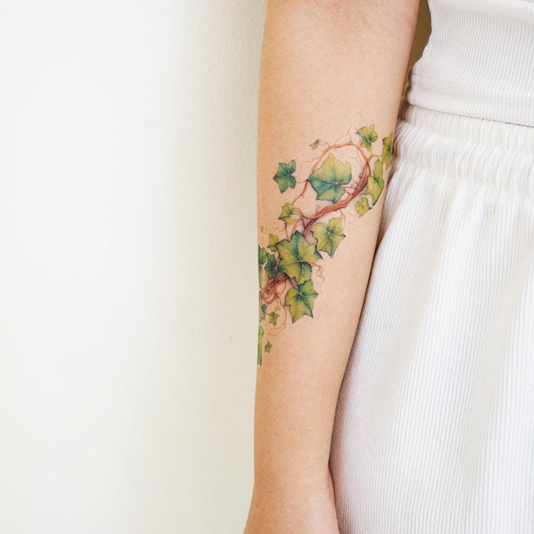 Realistic Ivy Tattoo - Temporary Tattoo / Ivy Women Tattoo / Beautiful Ivy Tattoo / Hedera ...