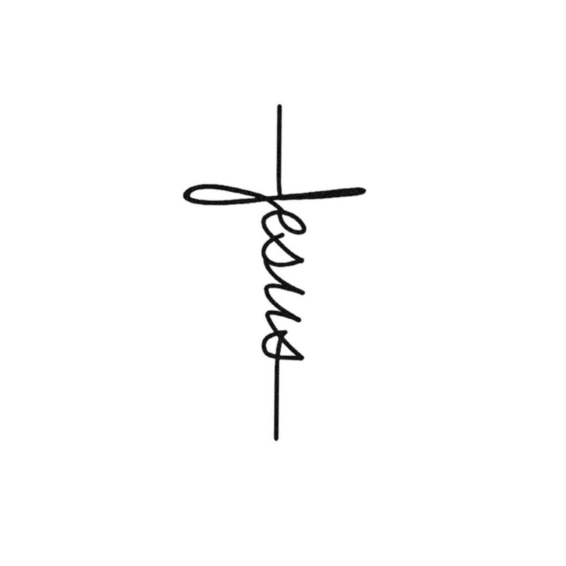 Jesus Script set of 2 Jesus Word Tattoo / Religious Tattoo - Etsy