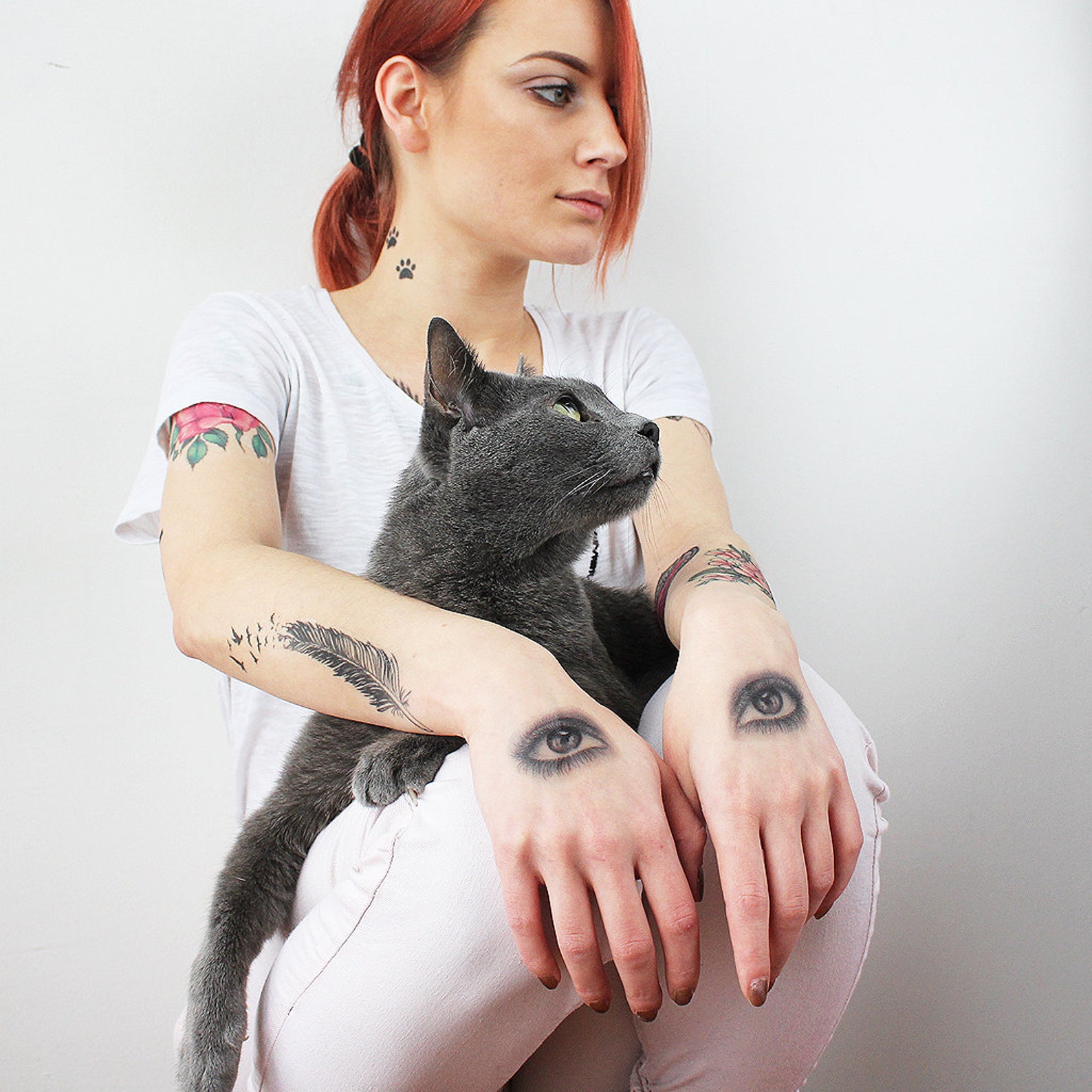 Eyes Temporary Tattoo set of 2 Realistic Eyes Temporary - Etsy