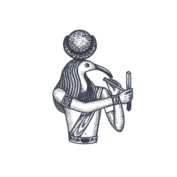 Thoth Tattoo Thoth Temporary Tattoo / Egyptian Deity Tattoo | Etsy