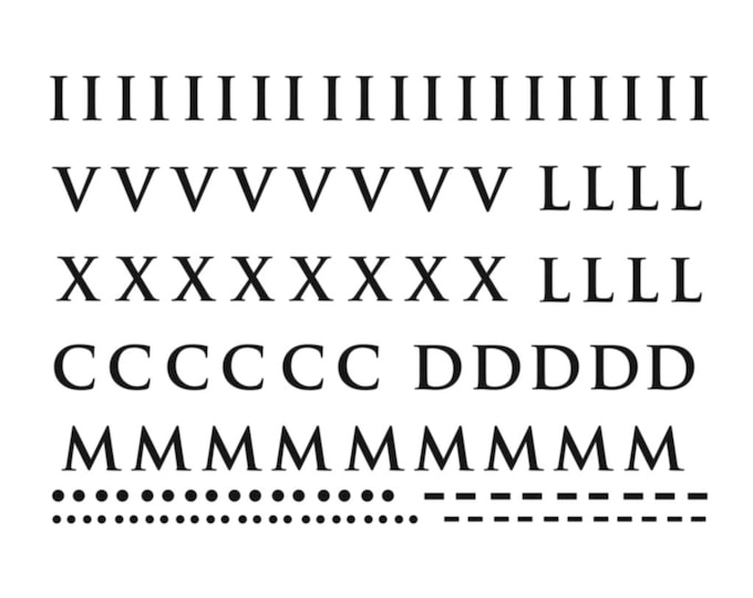 Roman Numerals Tattoo Set Roman Numerals Temporary Tattoo / - Etsy