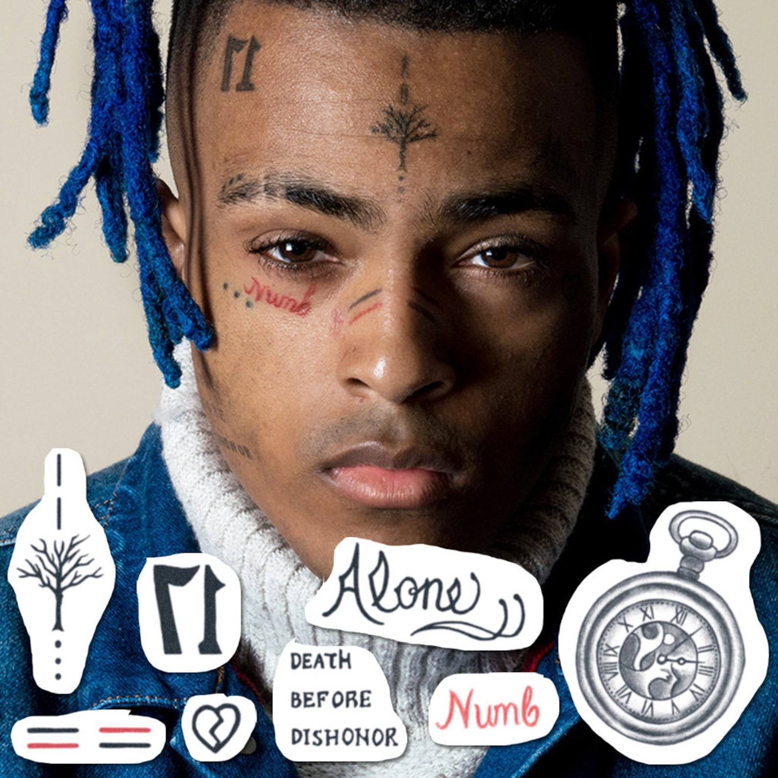 Xxxtentacion Temporary Tattoos Set Xxxtentacion Face Tattoos