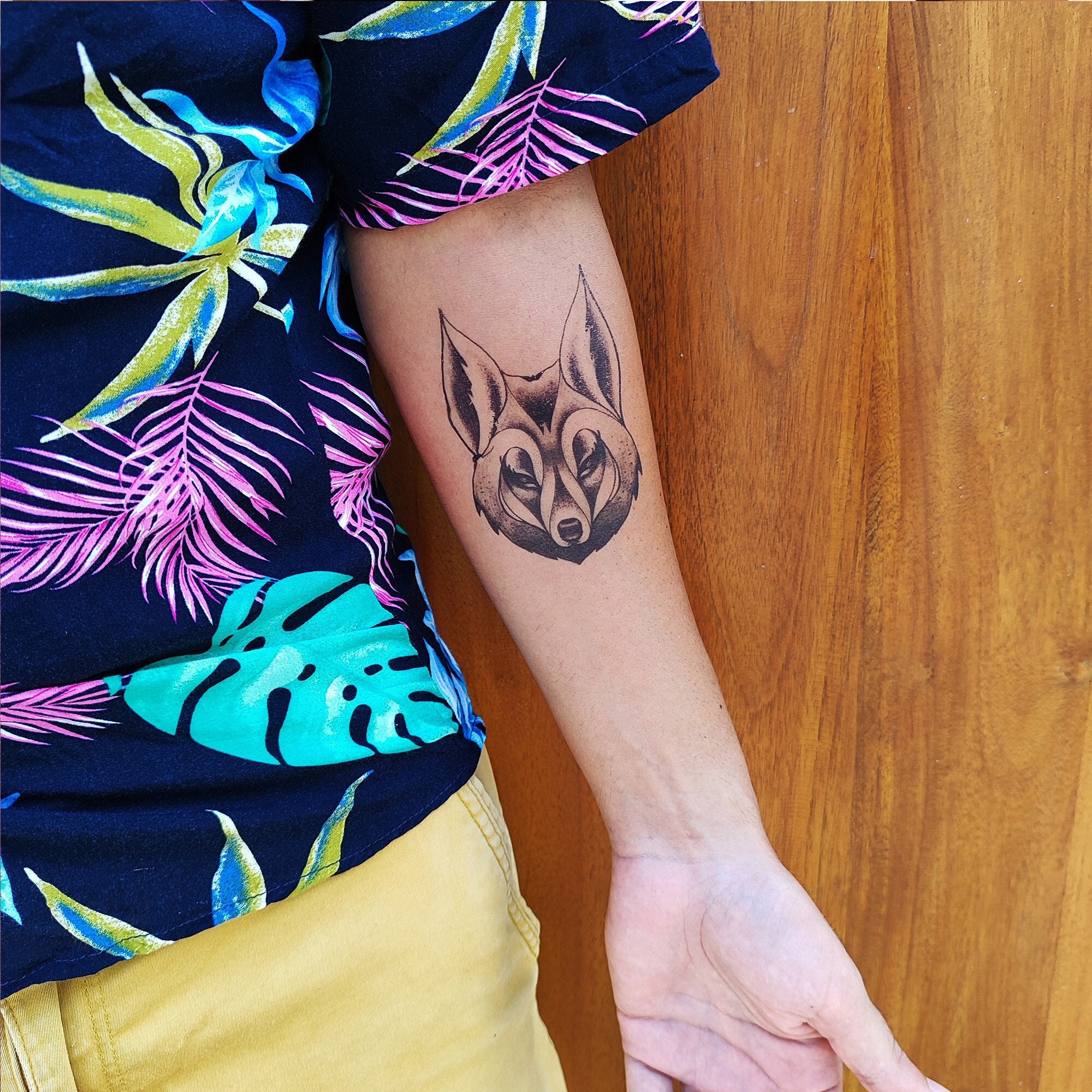 Traditioneller Fuchs Tattoo Blitz