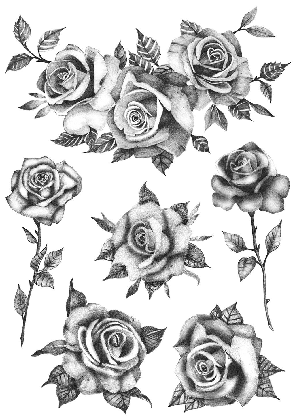 Realistic Rose Tattoos Designs