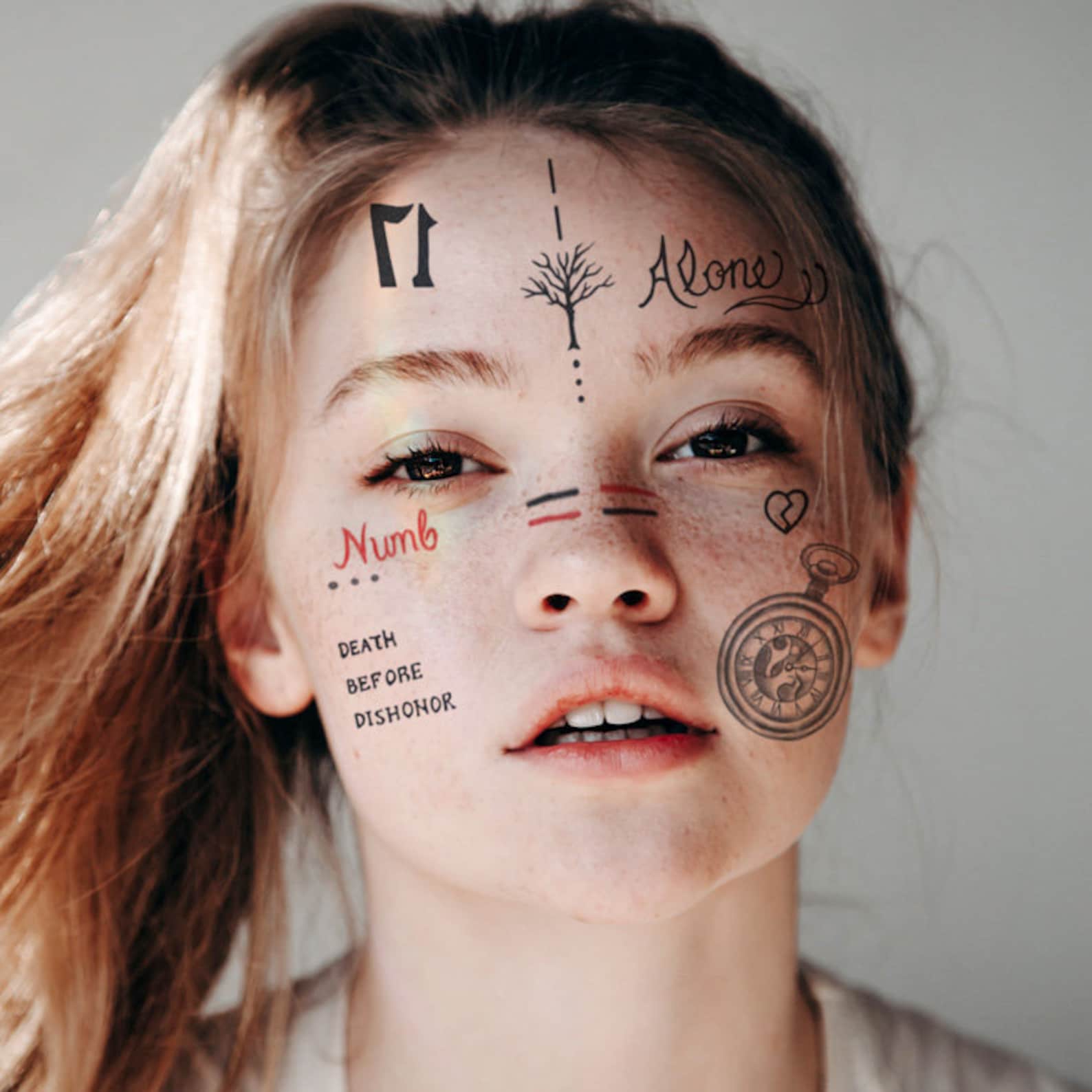 Xxxtentacion Temporary Tattoos Set / Xxxtentacion Face Tattoos - Etsy