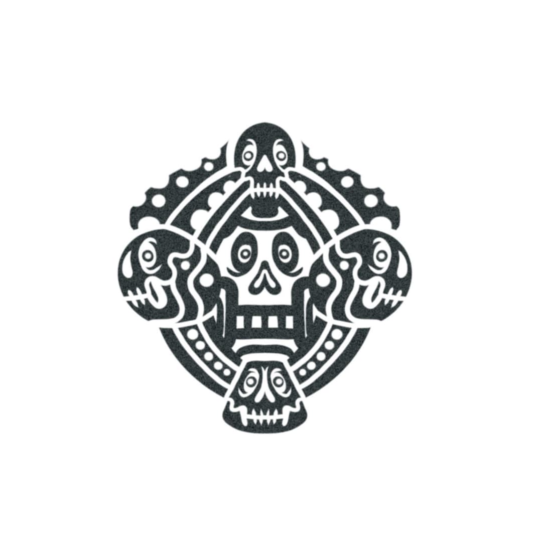 Authentic Aztec Skull Tattoo - Aztec Art Tattoo / Aztec Temporary ...
