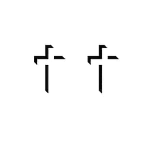 Crosses (set of 2) - Cross Temporary Tattoo / Religious Cross Tattoo ...
