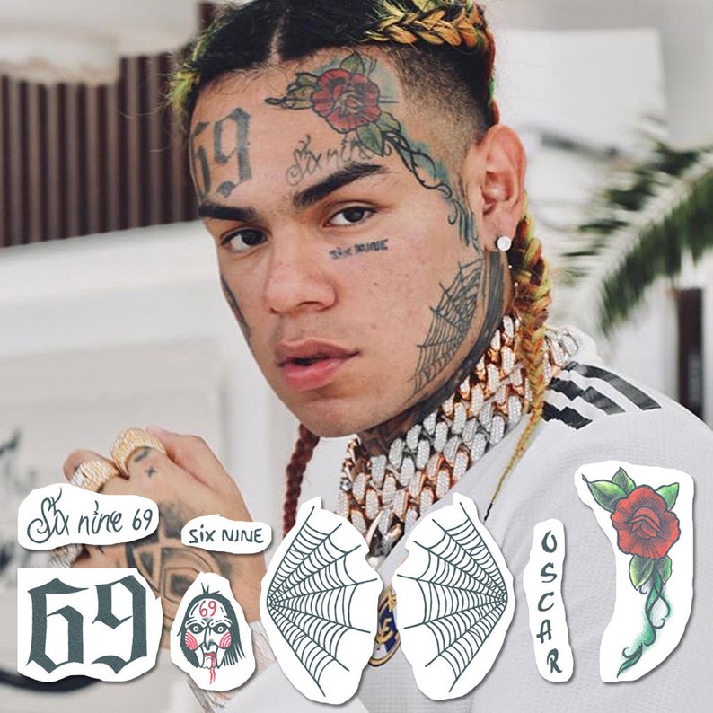 Tekashi69 temporäres Tattoo Set temporäre Tattoos 6ix9ine / | Etsy