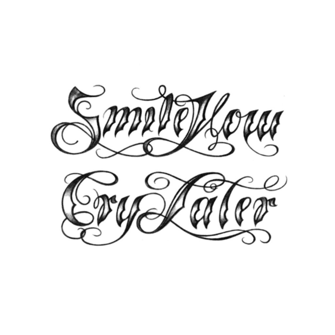 Smile Now Cry Later Temporary Tattoo / Smile Now Cry Later - Etsy