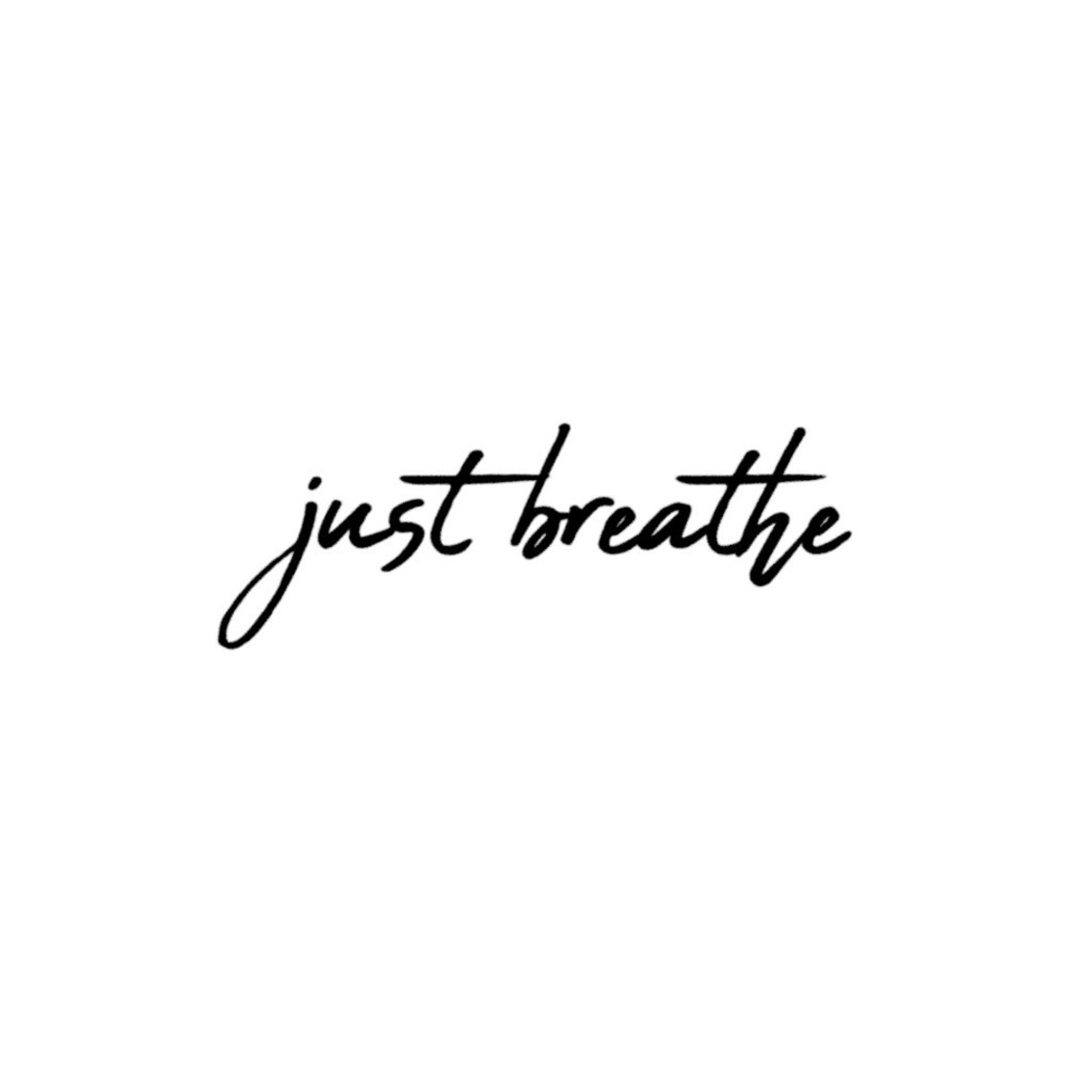 Just Breathe (set of 2) - Script Temporary Tattoo / Quote Temporary ...