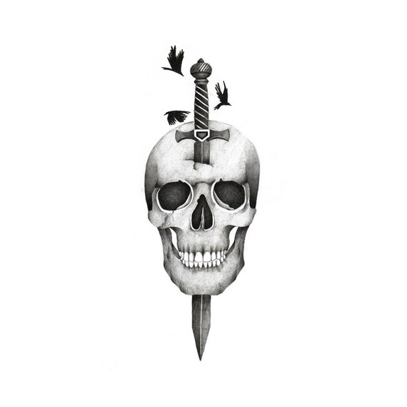 Skull And Dagger Tattoo American Traditional
