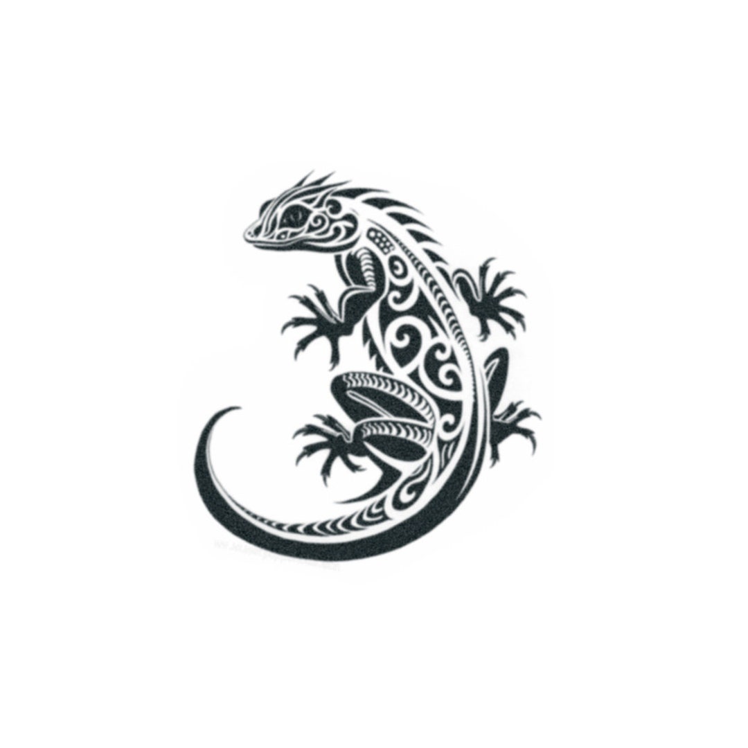 Tribal Lizard Tattoo - Lizard Temporary Tattoo / Nineties Tattoo ...
