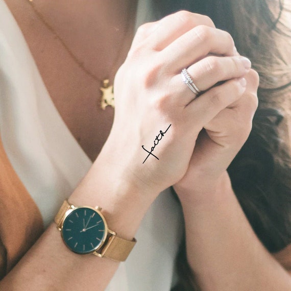 Tiny Faith Cross set of 2 Small Faith Cross Tattoo / Tiny - Etsy