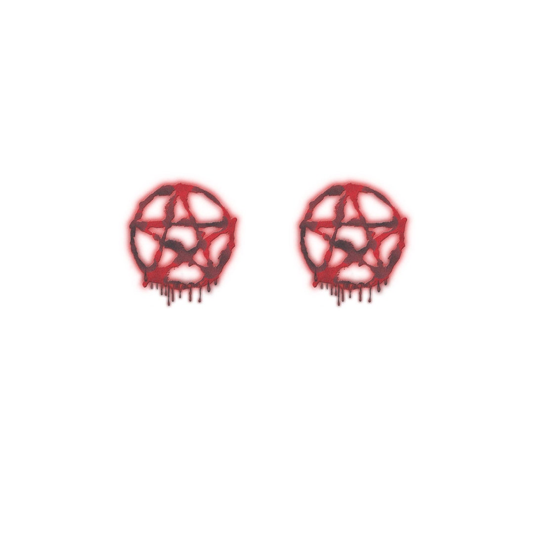 Bloody Pentagrams (set of 2) - Bloody Pentagram Temporary Tattoo ...
