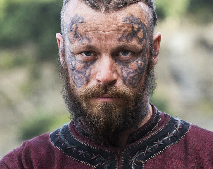 Ubbe Vikings Temporary Tattoo for Cosplayers. 2 Copies Vertical Line of ...