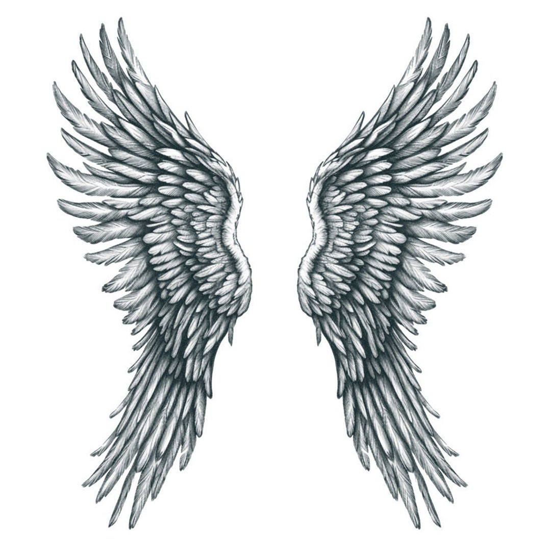 Large Wings Tattoo Large Wings Temporary Tattoo Back Wings Temporary Tattoo Big Angel Wings