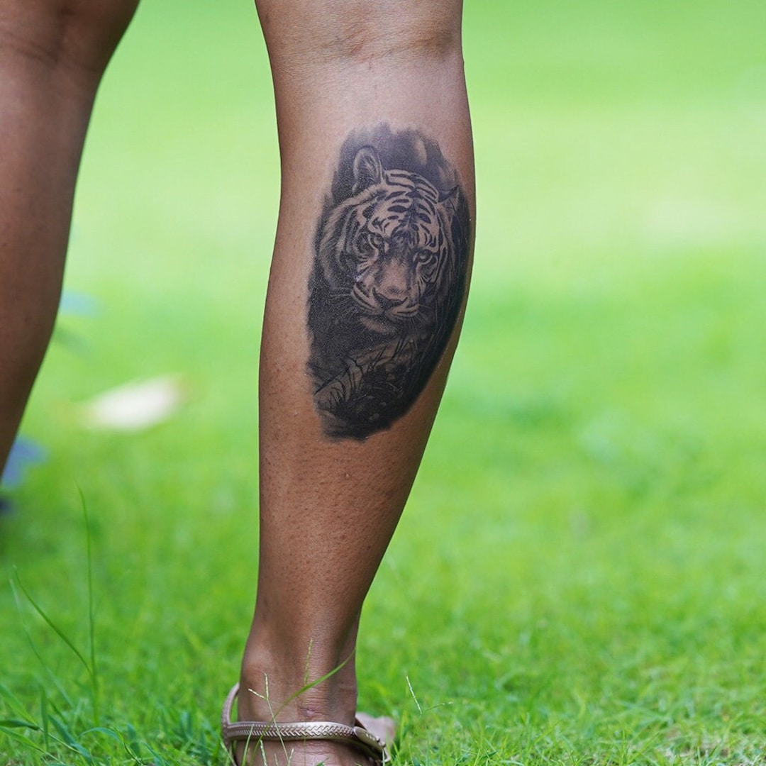 Tiger Tattoo Lower Leg