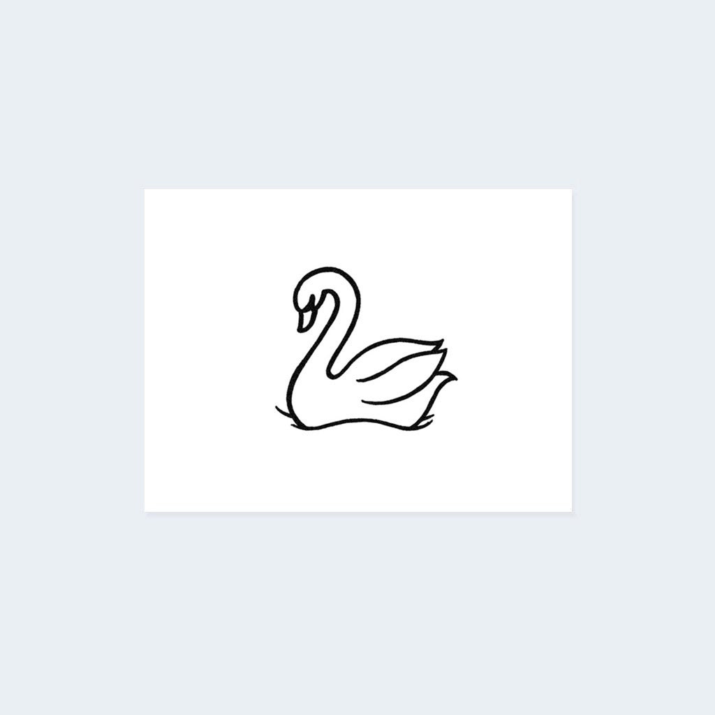 Swan Outline Tattoo