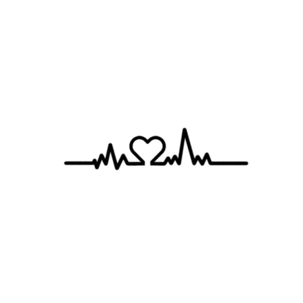 Heart Pulse set of 2 Heart Pulse Temporary Tattoo / Cute - Etsy