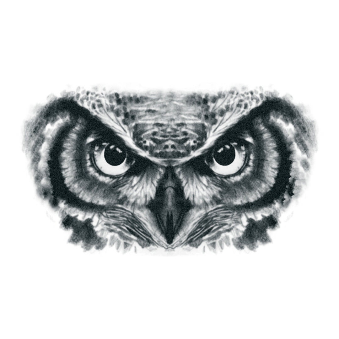 Owl Neck Tattoo Owl Temporary Tattoo / Owl Eyes Temporary Tattoo / Owl ...