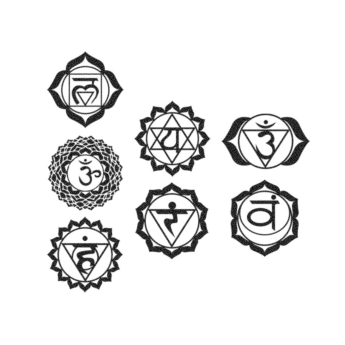 7 Chakras Set - Chakra Tattoo / Chakras Temporary Tattoo / Muladhara ...