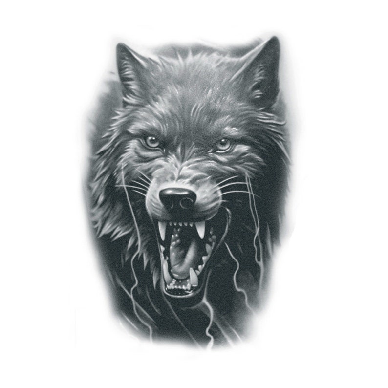 Wolf Tattoo Wolf Temporary Tattoo / Wolf Arm Tattoo / Realistic Wolf ...